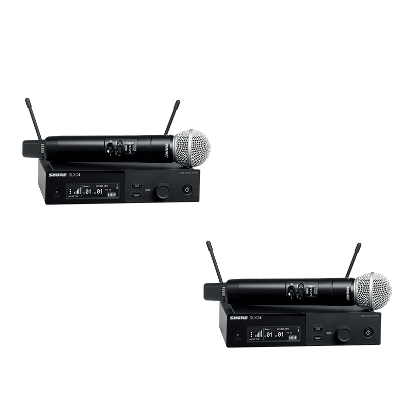2x Shure SLXD K59 Handheld (SM58) + 2x Single Receiver - Ultrasound Rental