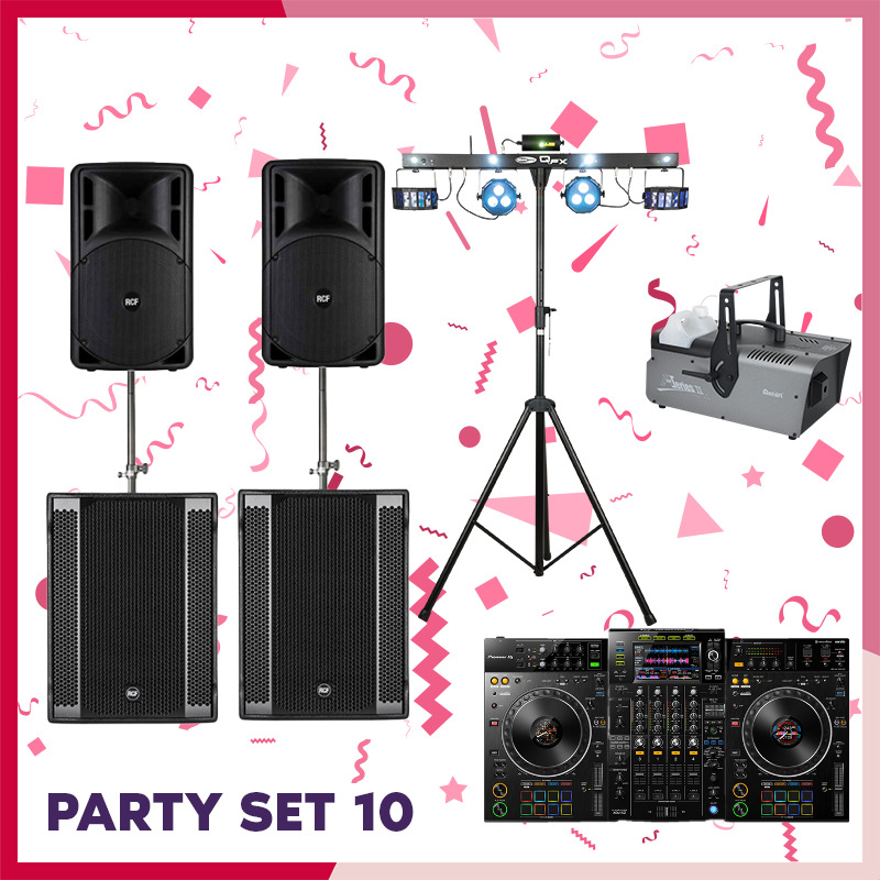 Party Set 10: 2x RCF Top Speaker + 2x RCF Subwoofer + 1x Pioneer XDJ ...