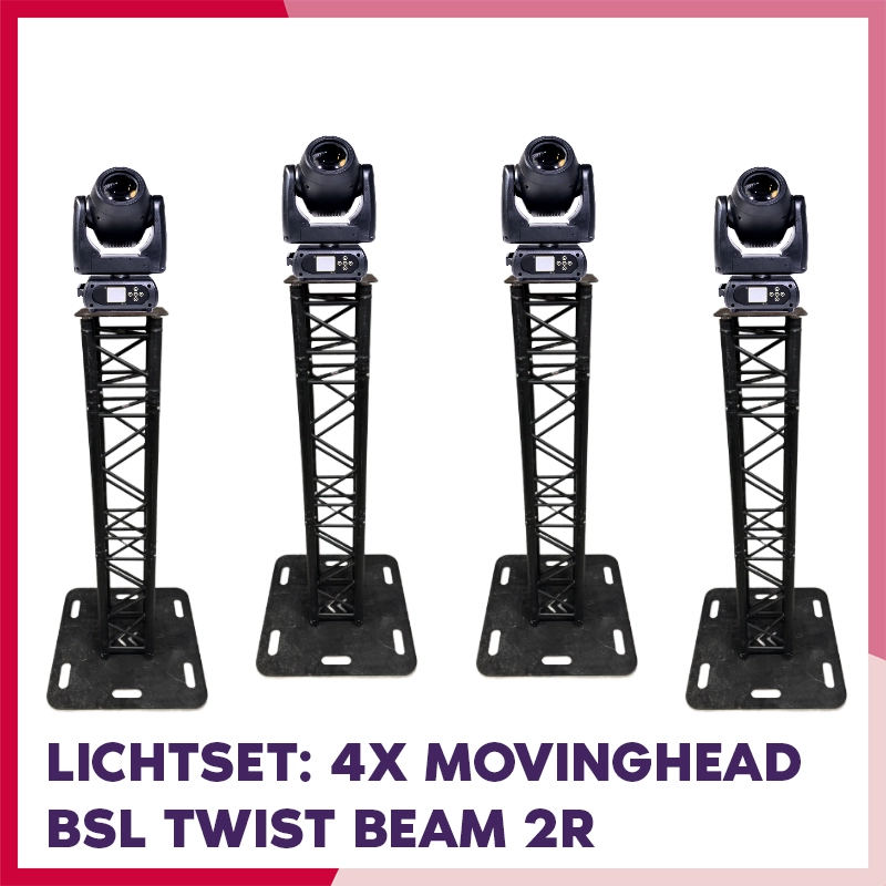 4x Movinghead BSL Twist Beam 2R op truss - Lichtsets huren | Ultrasound ...